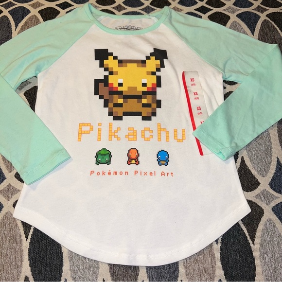 Pokemon | Shirts & Tops | Pokemon Pikachu Pixel Art Girls Size Xs 4 5 ...